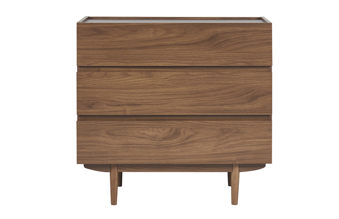 Comò 3 cassetti in legno scuro L80 cm SANAA - Miliboo