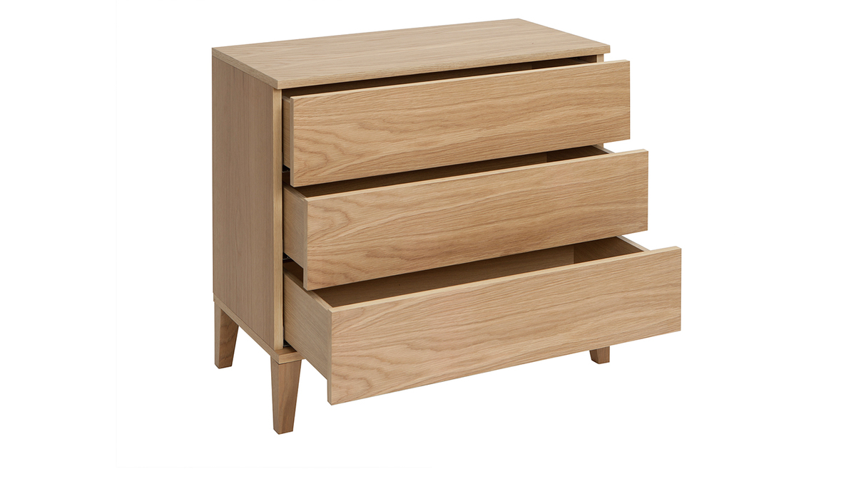 Comò scandinavo 3 cassetti legno chiaro FREDDY - Miliboo