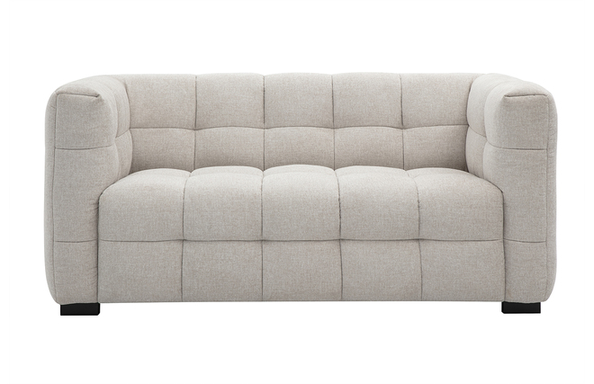 Divano design 2 posti in tessuto effetto velluto testurizzato beige ...