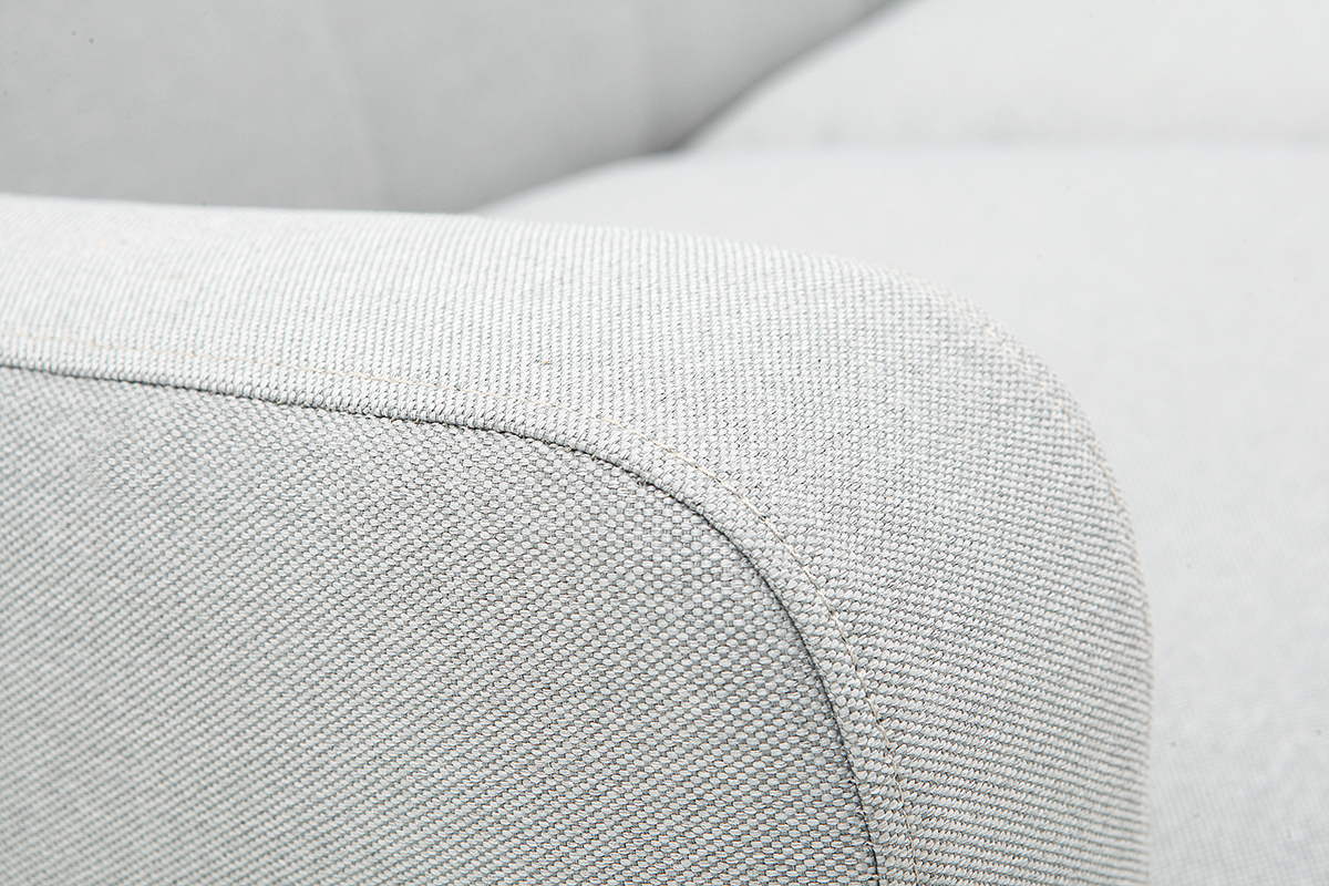 Divano design scandinavo a 2 posti tessuto grigio chiaro LUNA - Miliboo