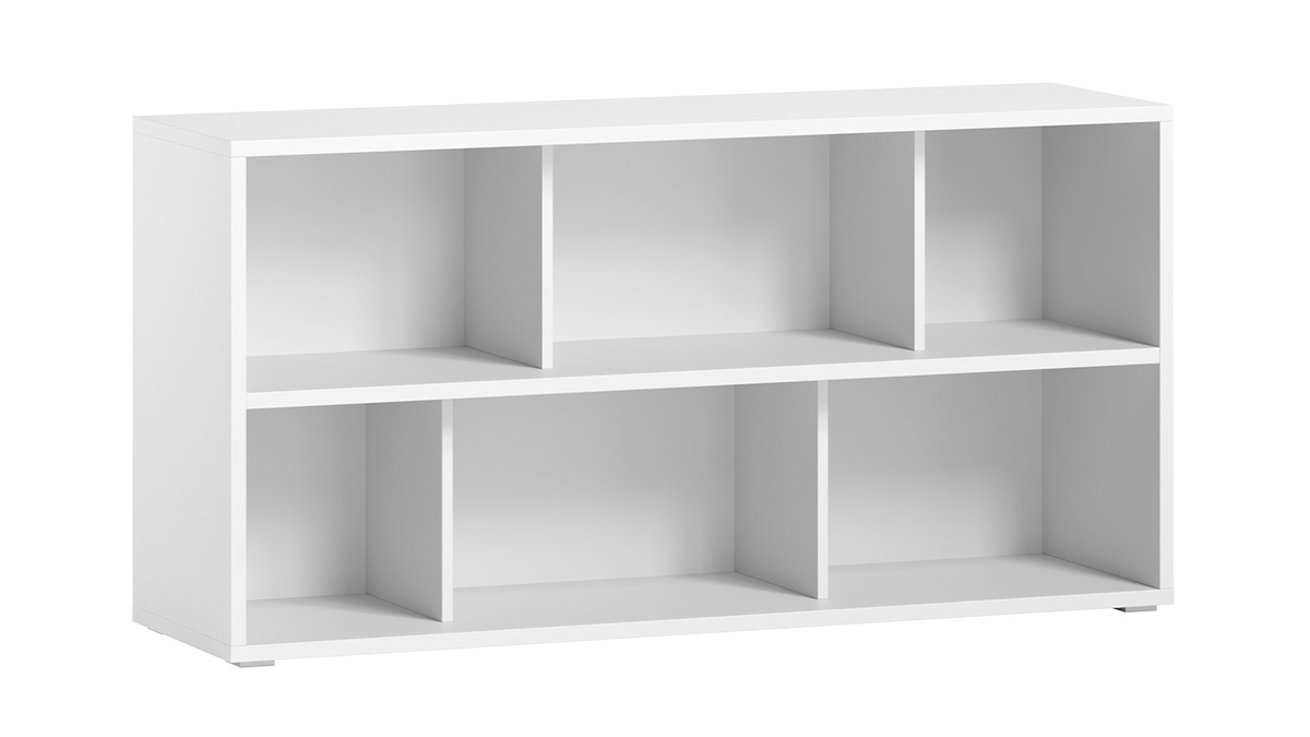 Libreria bassa legno bianco L140 cm EPURE - Miliboo