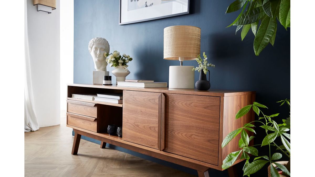 Mobile TV alto vintage noce L160 VOLVER - Miliboo