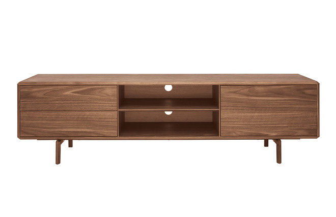 Mobile TV noce con ripiani L180 cm SUVA - Miliboo