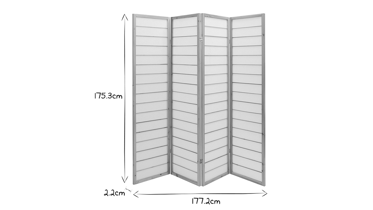 Paravento giapponese in legno naturale e carta di riso GIBON - Miliboo