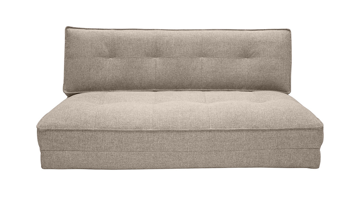 Poltrona letto a 2 posti in tessuto color talpa SALLY - Miliboo