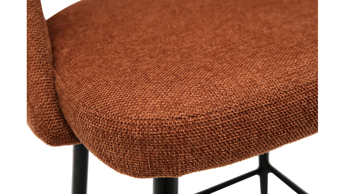 Sgabelli da bar in tessuto effetto velluto testurizzato color bruciato ...