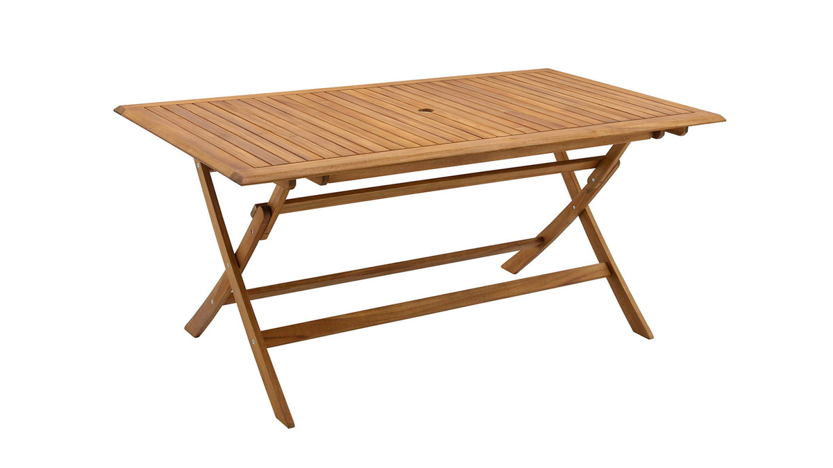 Tavolo da giardino pieghevole rettangolare in legno massello L170 cm ...