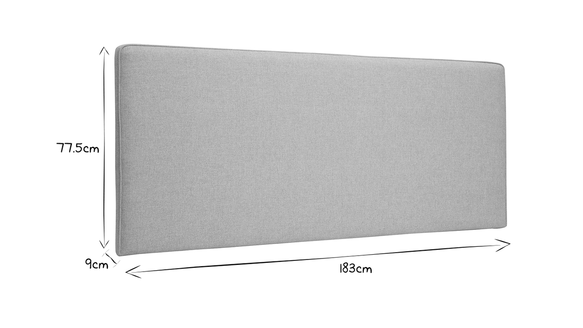 Testata letto a muro in tessuto beige L180 cm LILY - Miliboo