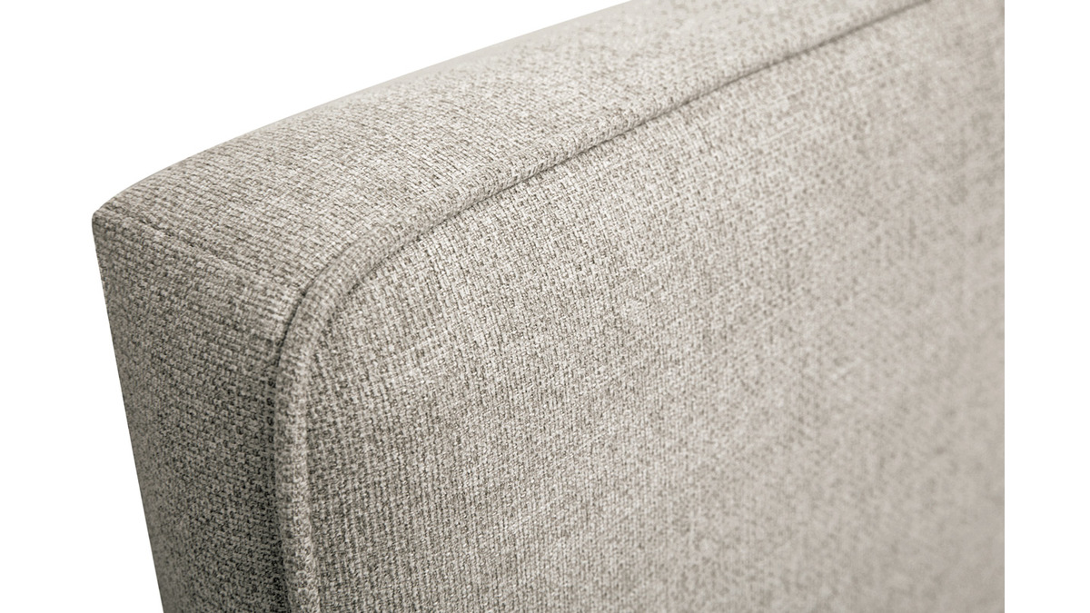 Testata letto a muro in tessuto beige L180 cm LILY - Miliboo